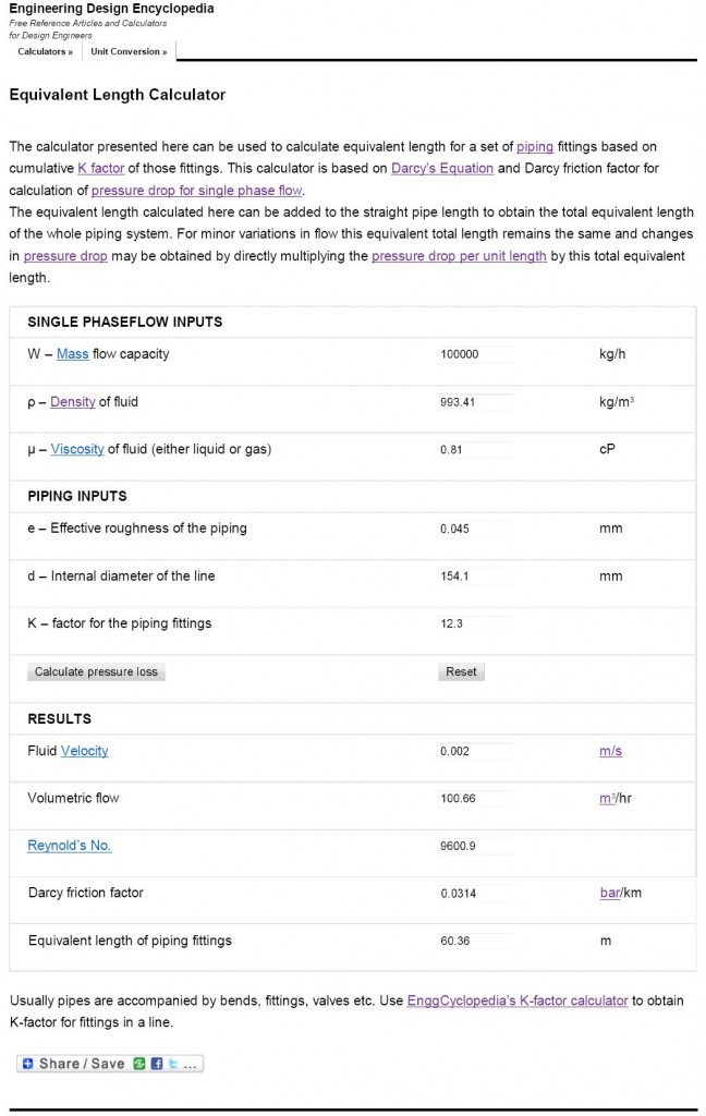 Equivalent Length of Pipe Fittings - EnggCyclopedia